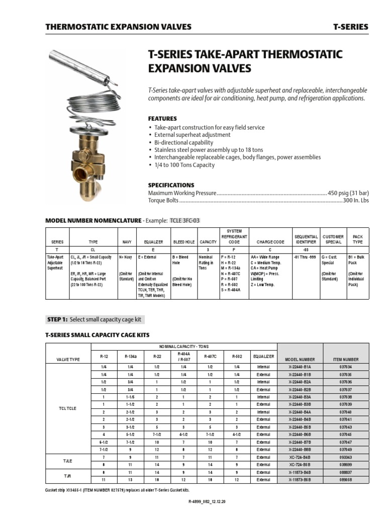 T-Series Thermostatic Expansion Valves | PDF | Home Appliance ...