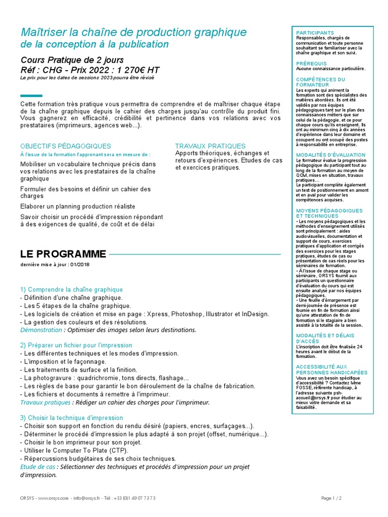 Maîtrise de la chaîne graphique | PDF