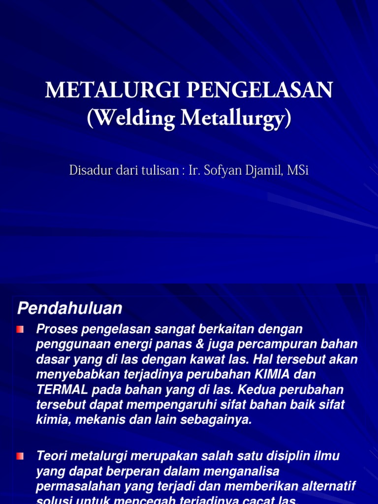 Metalurgi Las: Analisis dan Teknik | PDF | Teknologi & Rekayasa