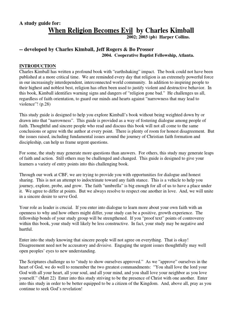 When Religion Becomes Evil | PDF | Faith | Truth