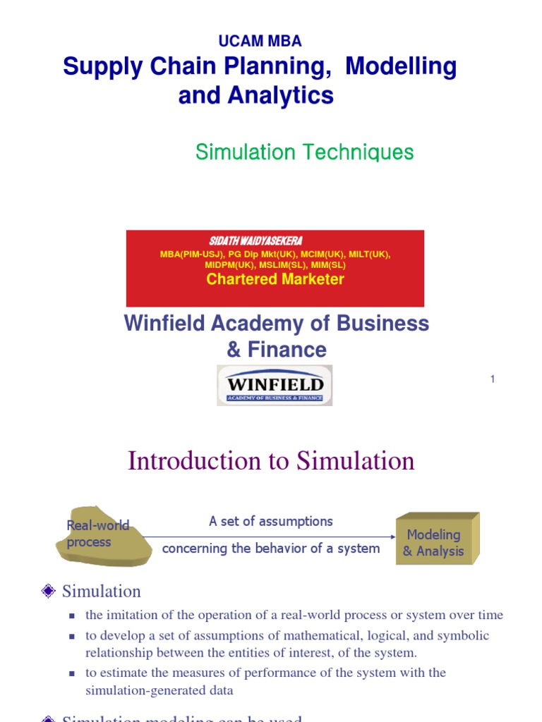 7 Simulation Techniques | PDF | Simulation | System