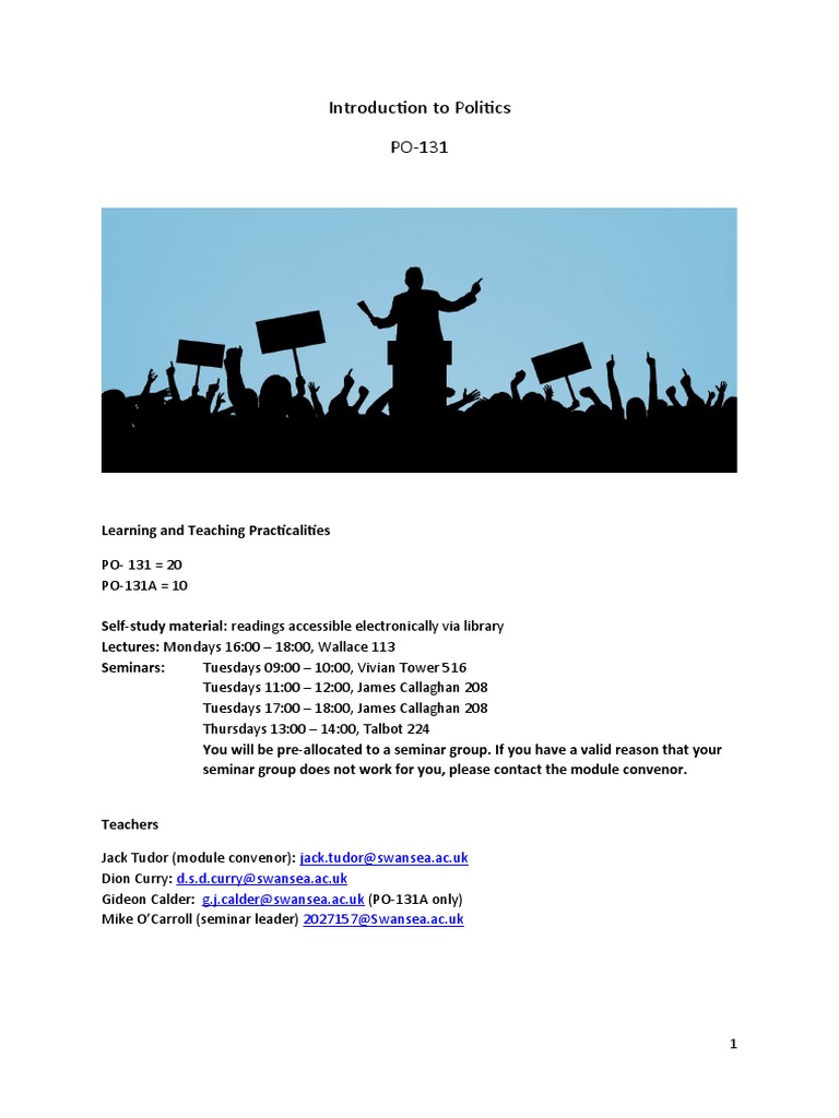Module Guide - Intro To Politics - 22-23 | PDF | Liberalism | Essays