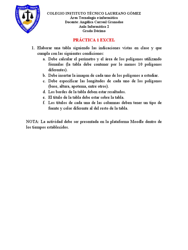 Práctica 1 Excel | PDF