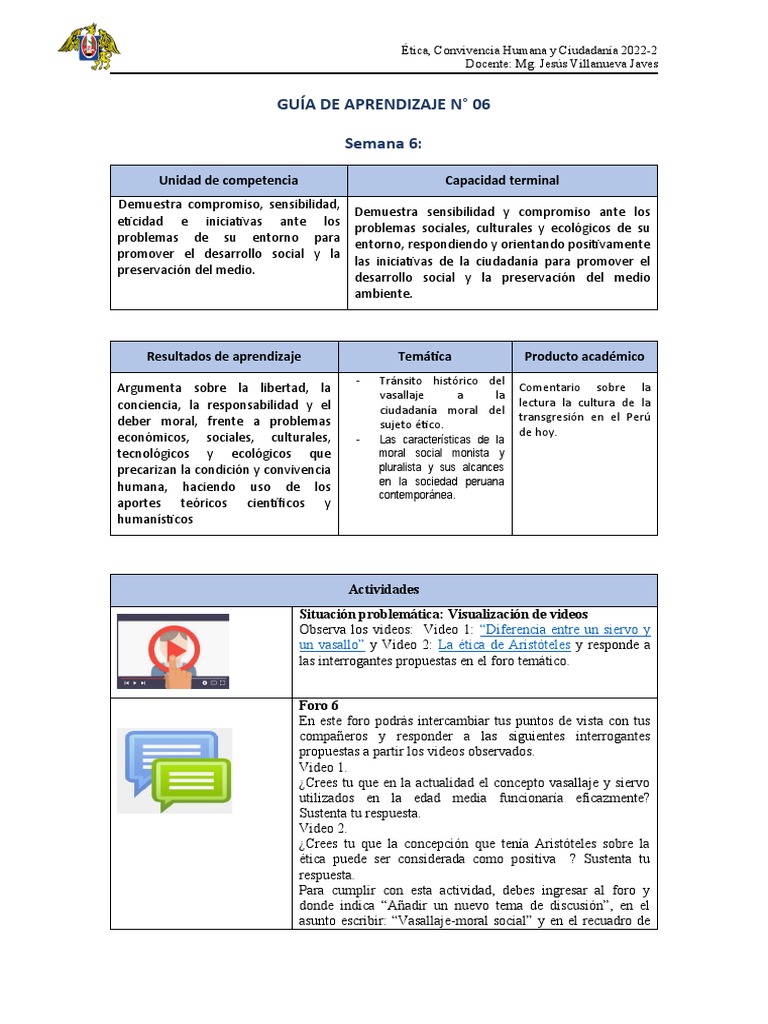 Guia de Aprendizaje 6 | PDF | Moralidad