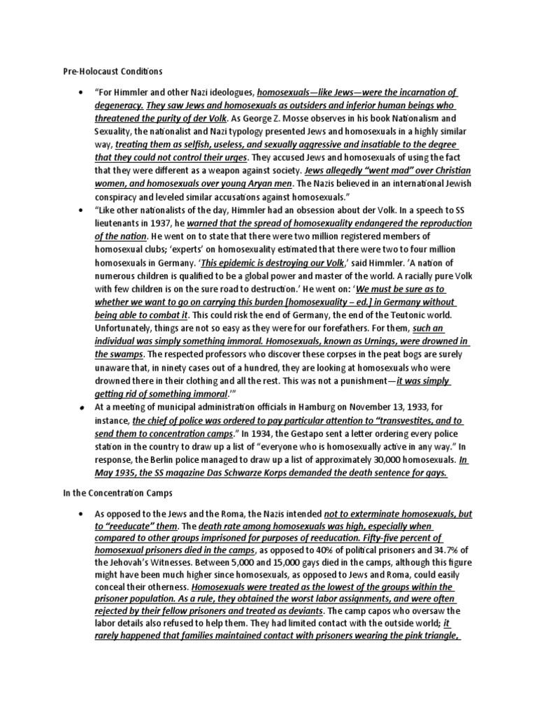 Nazi Persecution of Homosexuals Pre-Holocaust | PDF