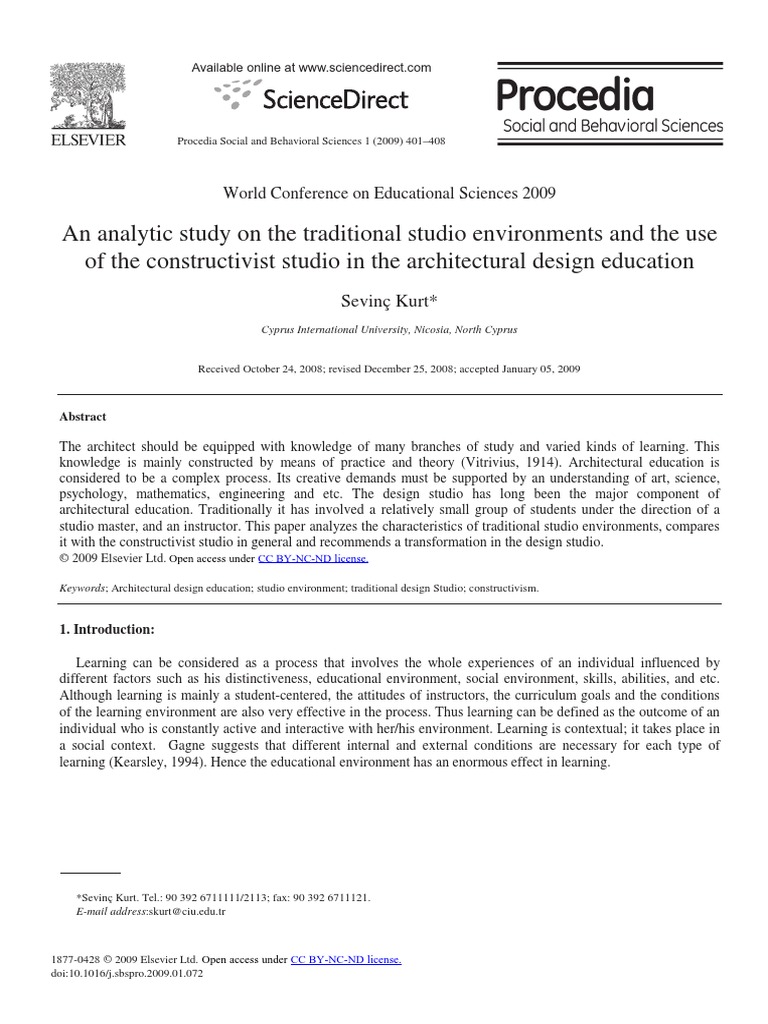 Traditional Design Studio | PDF | Constructivism (Philosophy Of ...