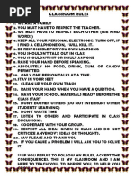 Classroom House Rules | PDF