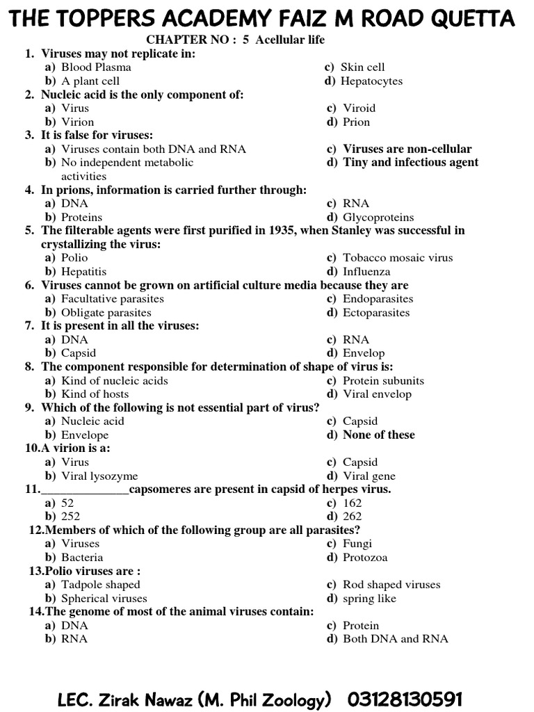 Acellular Life and Viruses | PDF | Virus | Hiv