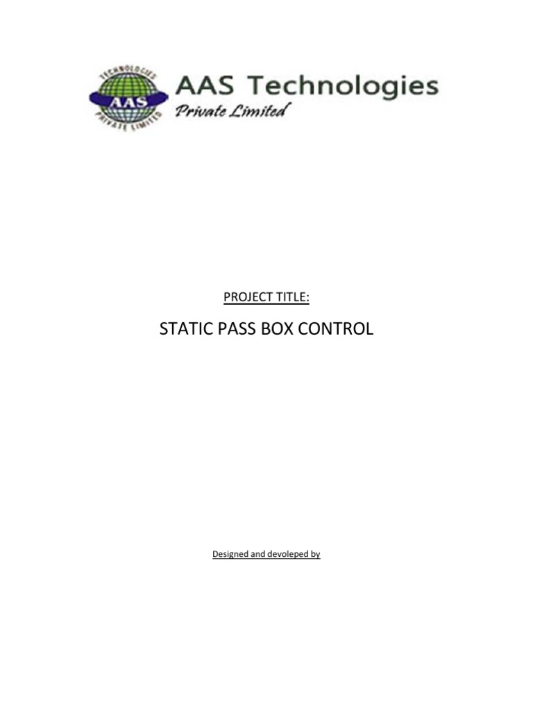 Static Pass Box Controller | PDF | Relay | Door