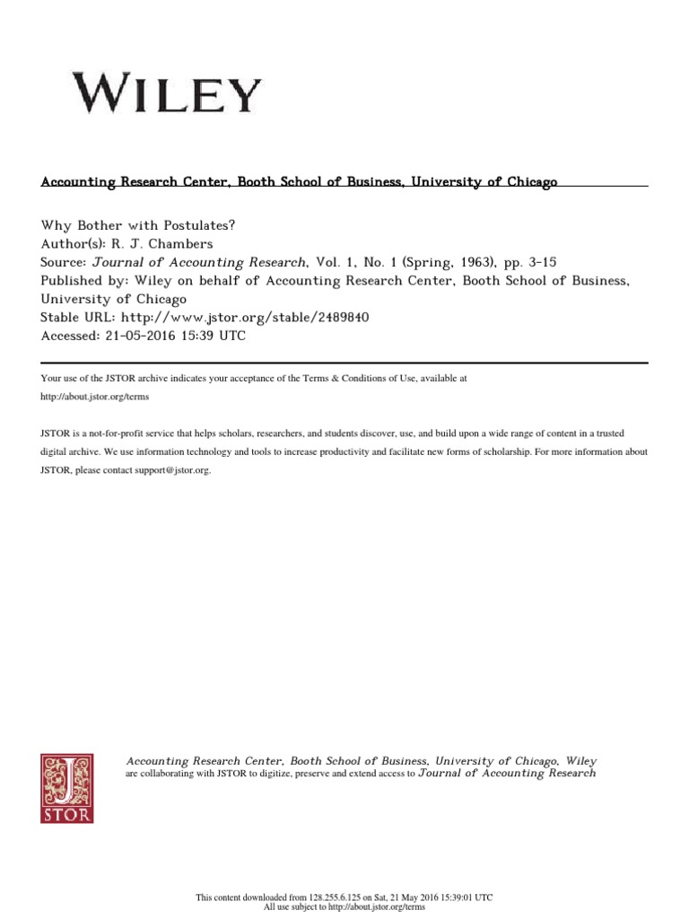 Chambers1963 Why Bother With Postulates | PDF | Reason | Axiom