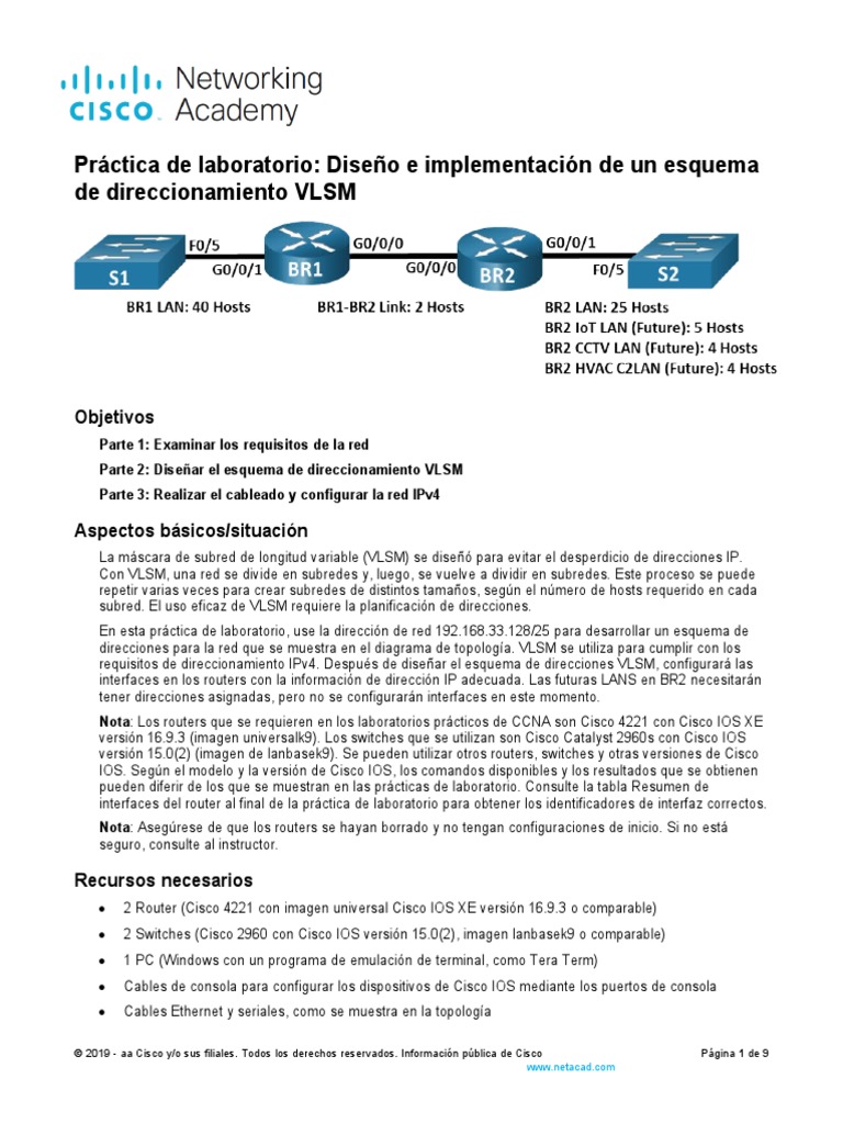 Esquema de Direccionamiento VLSM | PDF | Dirección IP | Enrutador (Computación)