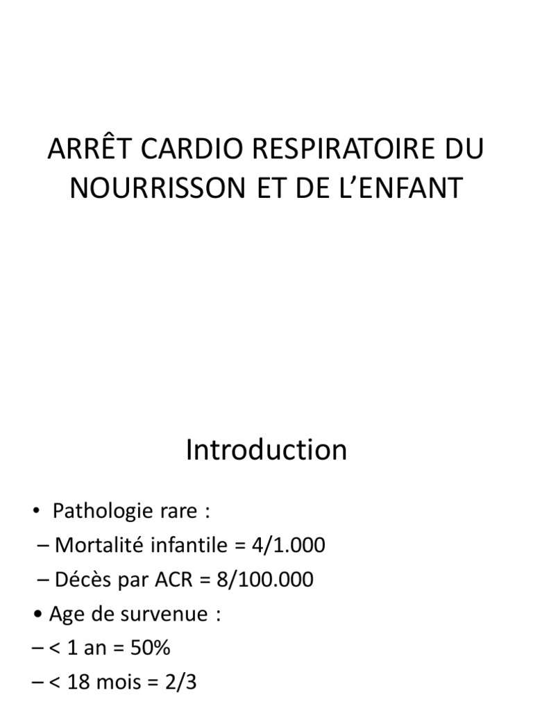 ACR chez le nourrisson et l'enfant | PDF | Arrêt cardiaque ...
