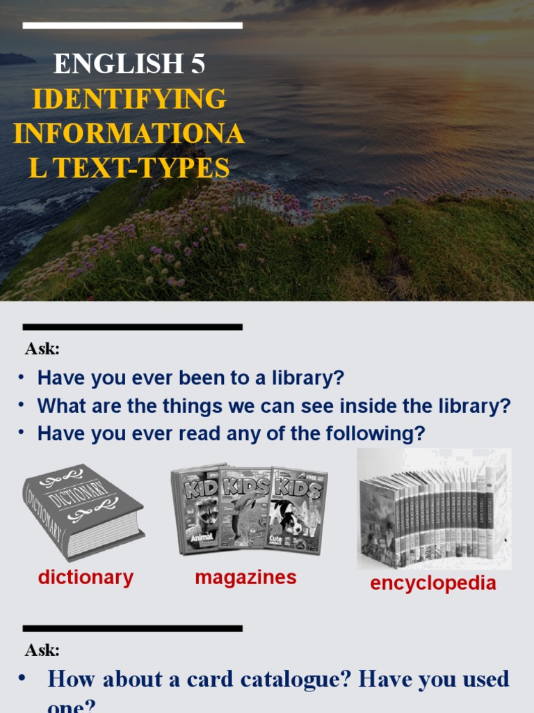 Understanding Informational Text Types | PDF | Philippines