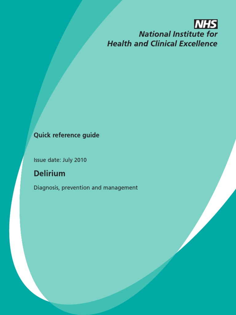 Delirium - Quick Reference Guide NICE | PDF | Dementia | Caregiver