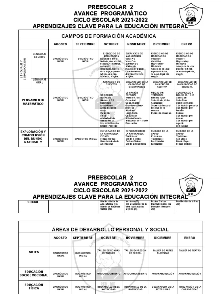 Programa Preescolar 2021-2022 | PDF | Educación de la primera infancia