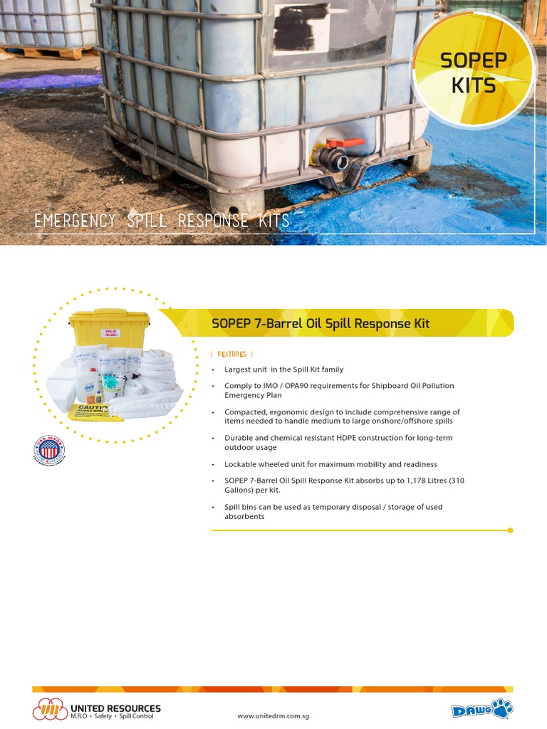 SOPEP 7 Barrel Oil Spill Response Kit UR Spill | PDF | Oil Spill ...