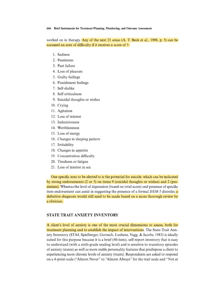 State Trait Anxiety Inventory Info | PDF