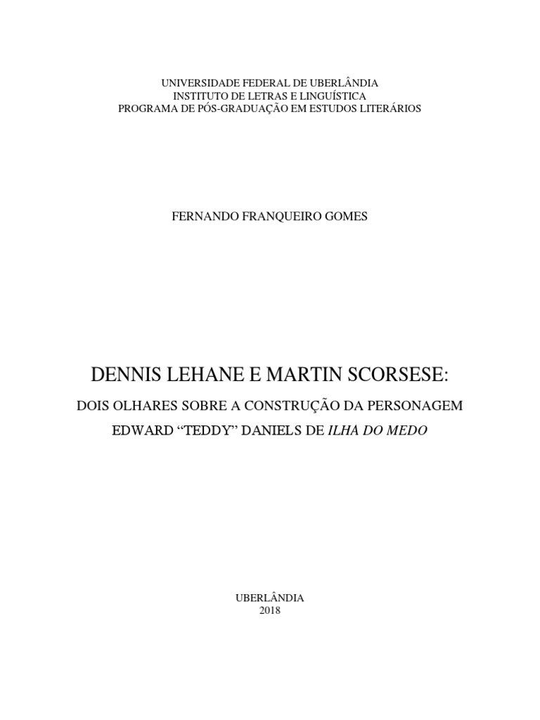 DENNIS LEHANE E MARTIN SCORSESE - Dois Olhares Sobrea Construção Da ...