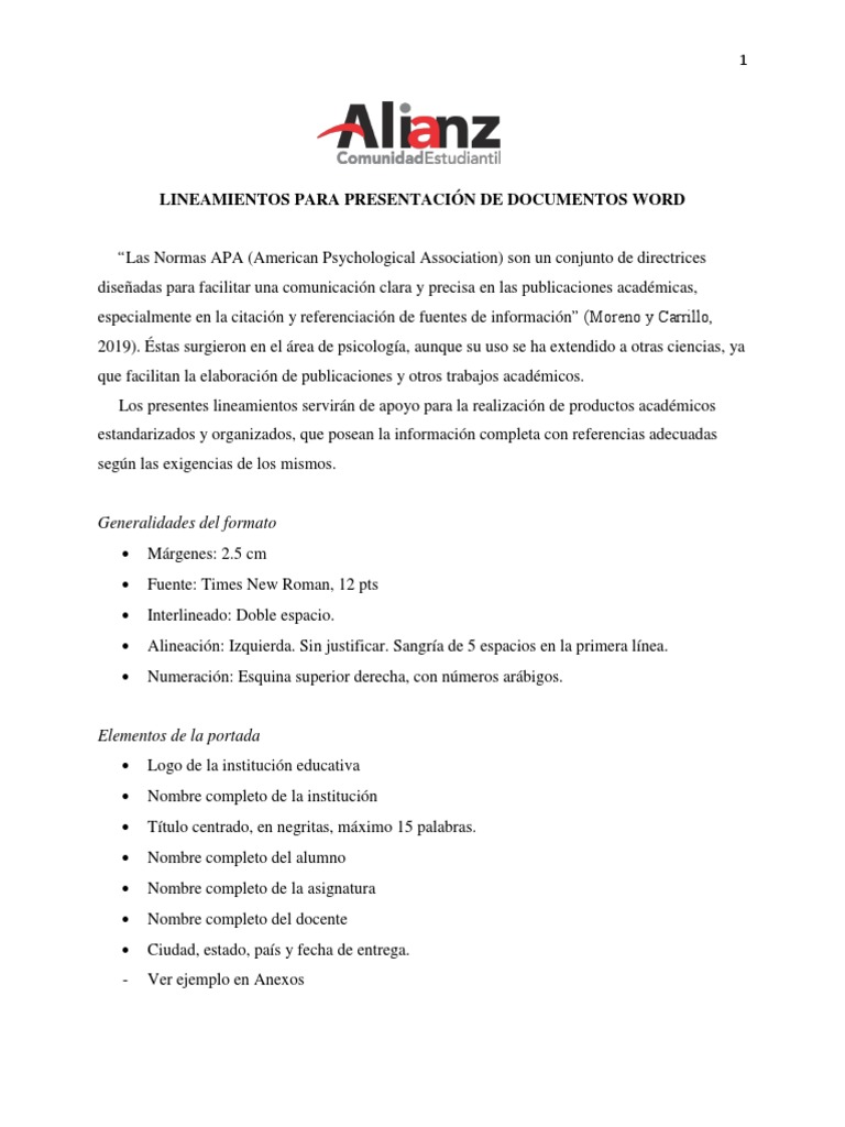 Formato Word | PDF | Estilo apa