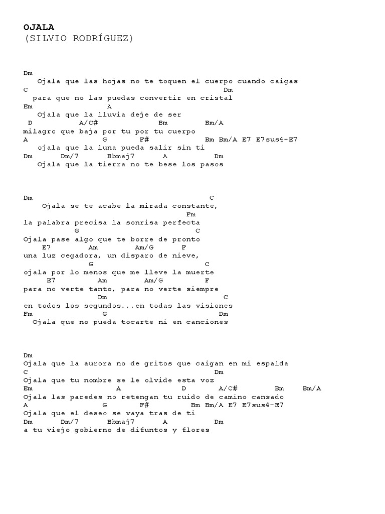 Silvio Rodríguez - Ojalá | PDF | Poesía