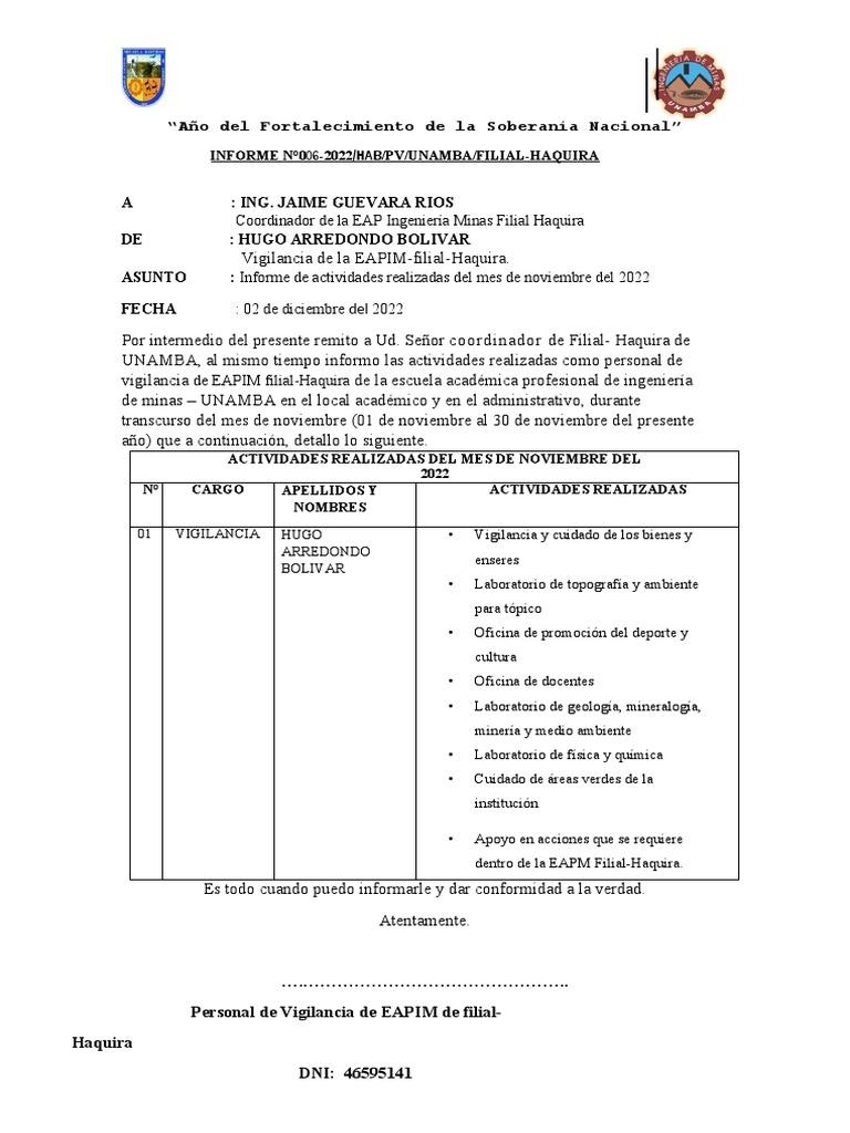 Informes Administrativos | PDF