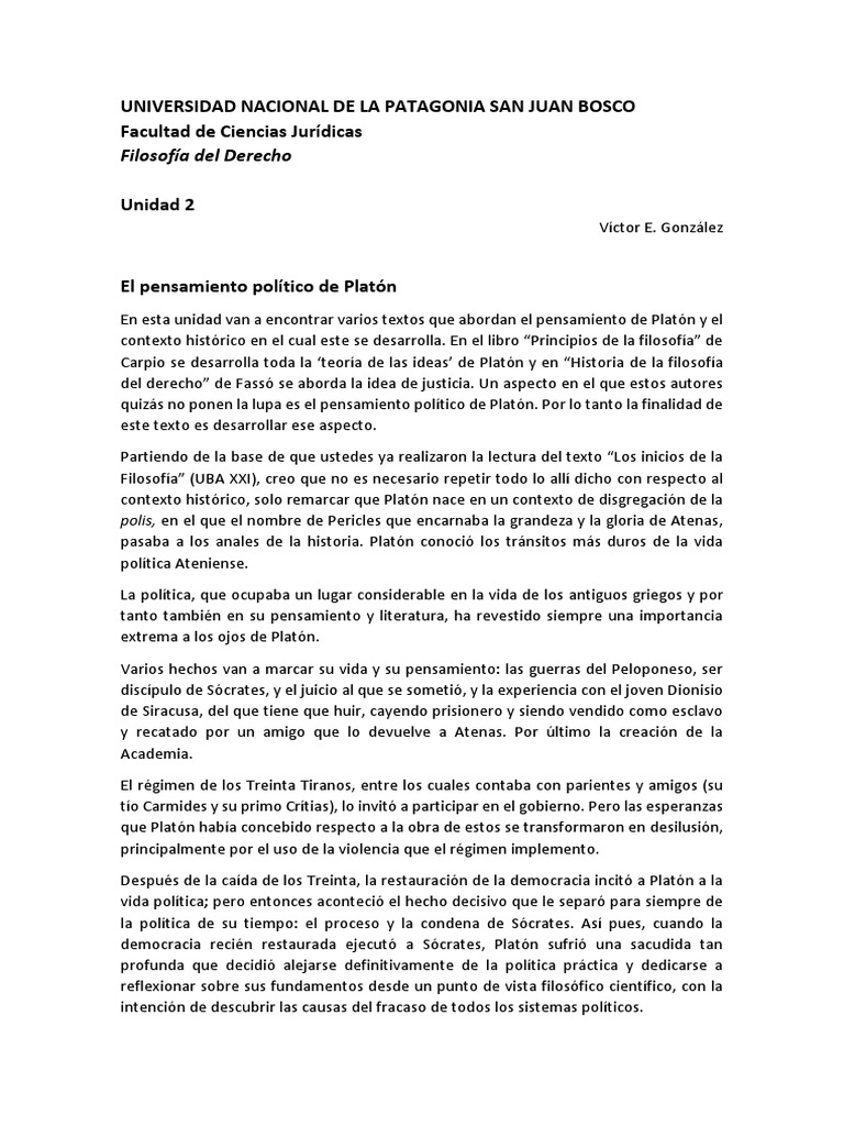El Pensamiento Politico de Platon | PDF | Platón | Democracia