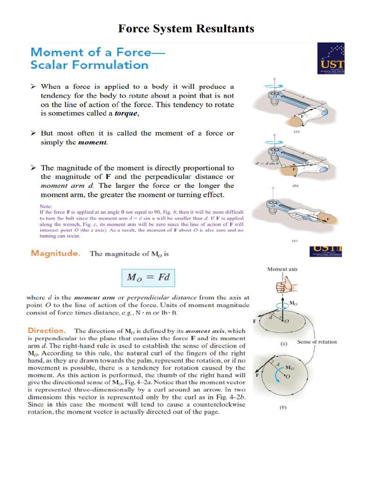 Moment in Vector Formulation | PDF
