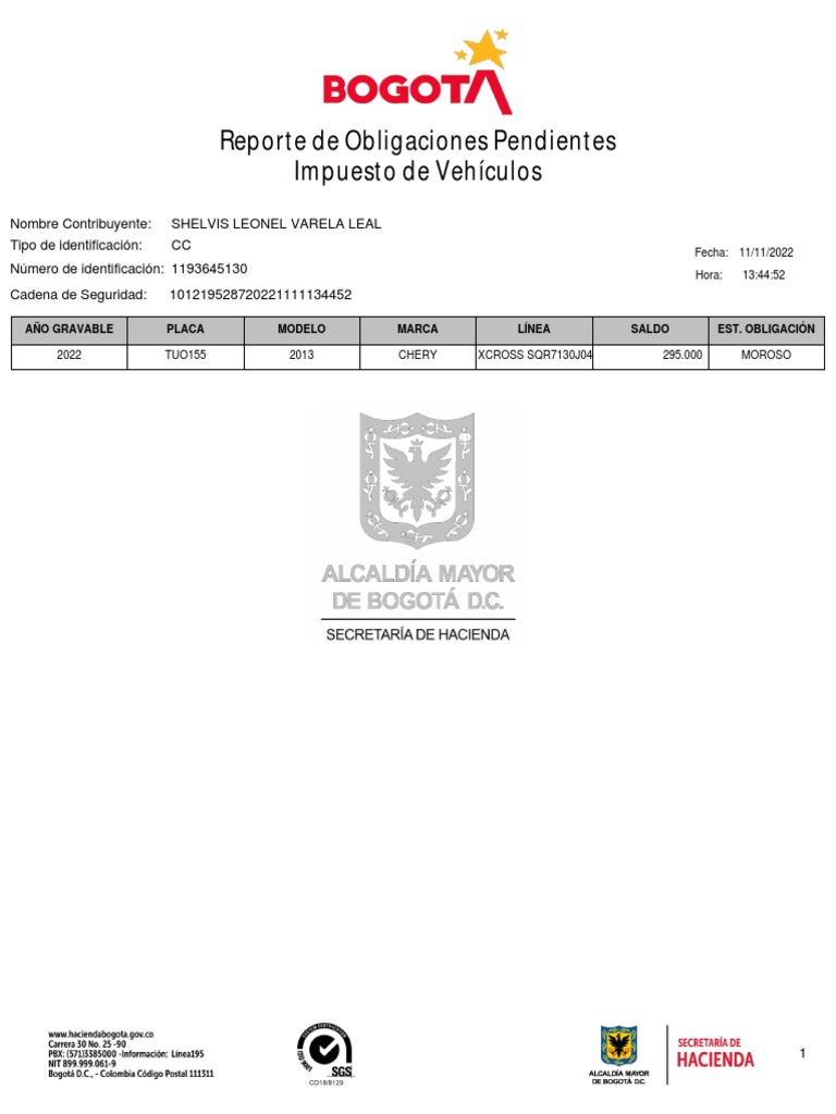 Vehicular Reporte | PDF