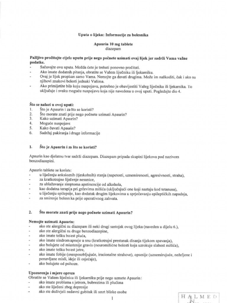 Apaurin 10mg Uputa 06 08 2019 | PDF