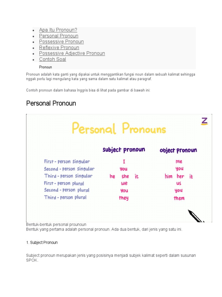 Materi Pronoun | PDF