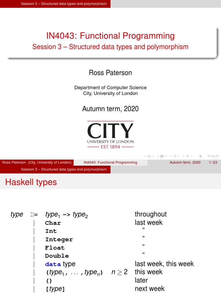 Functional Programming 3 Pdf Data Type Parameter Computer Programming 4566