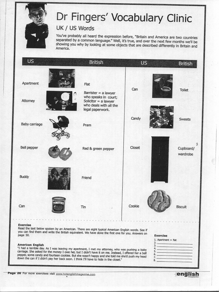 UK-US Words | PDF