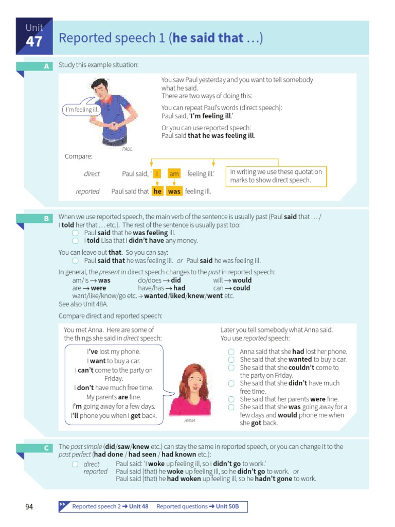 Reported Speech - Practice | PDF