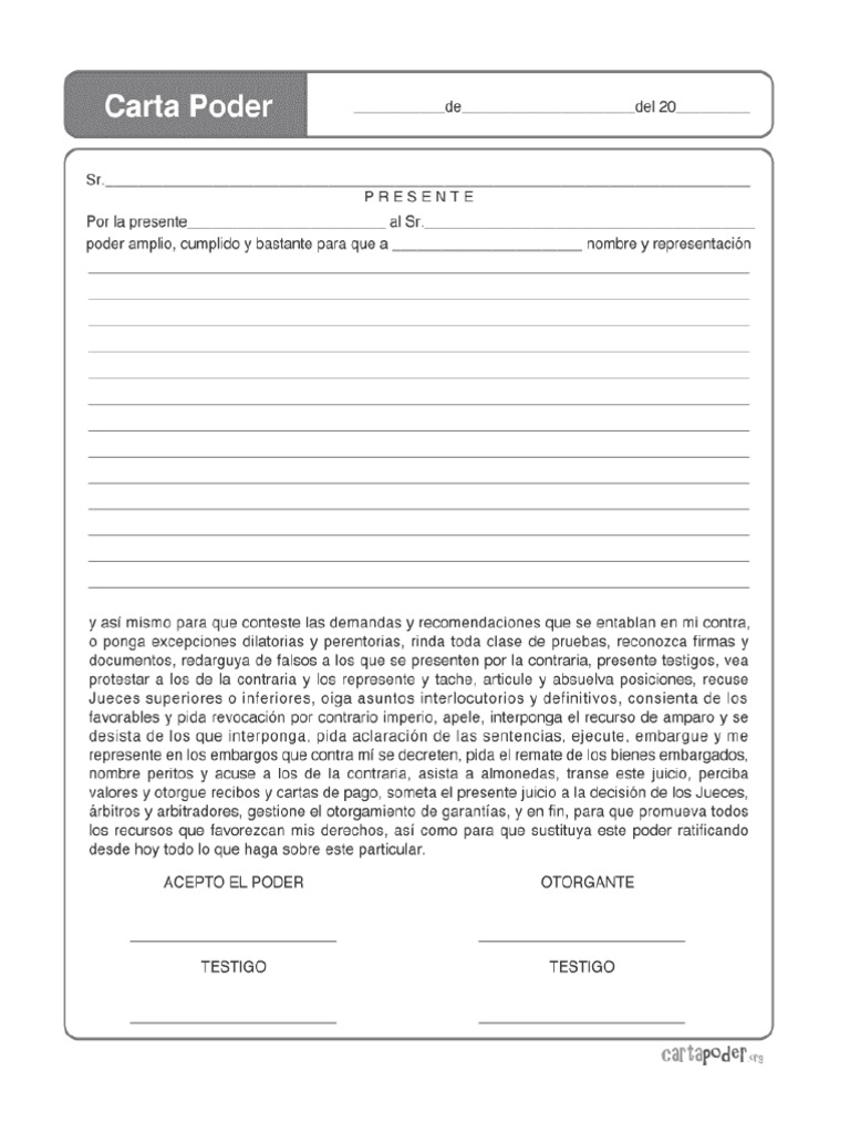 Formato Carta Poder | PDF