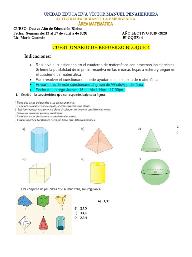 Actividad 6. Cuestionario de Refuerzo Bloq4 2 | PDF | Rectángulo | Zona