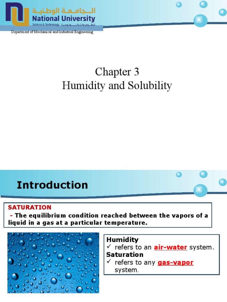Chapter 3 (Humidity and Solubility) | Download Free PDF | Humidity | Water Vapor