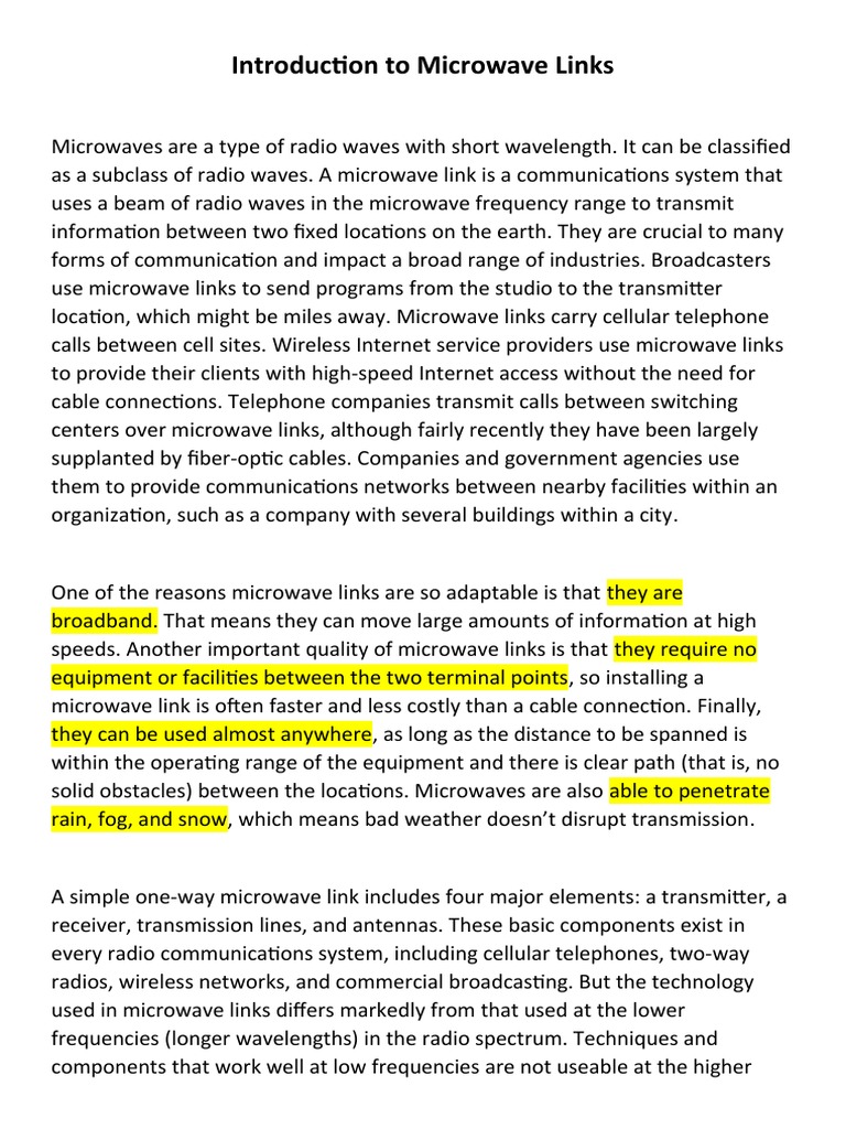 Understanding Microwave Links in Communication | PDF | Microwave | Radio