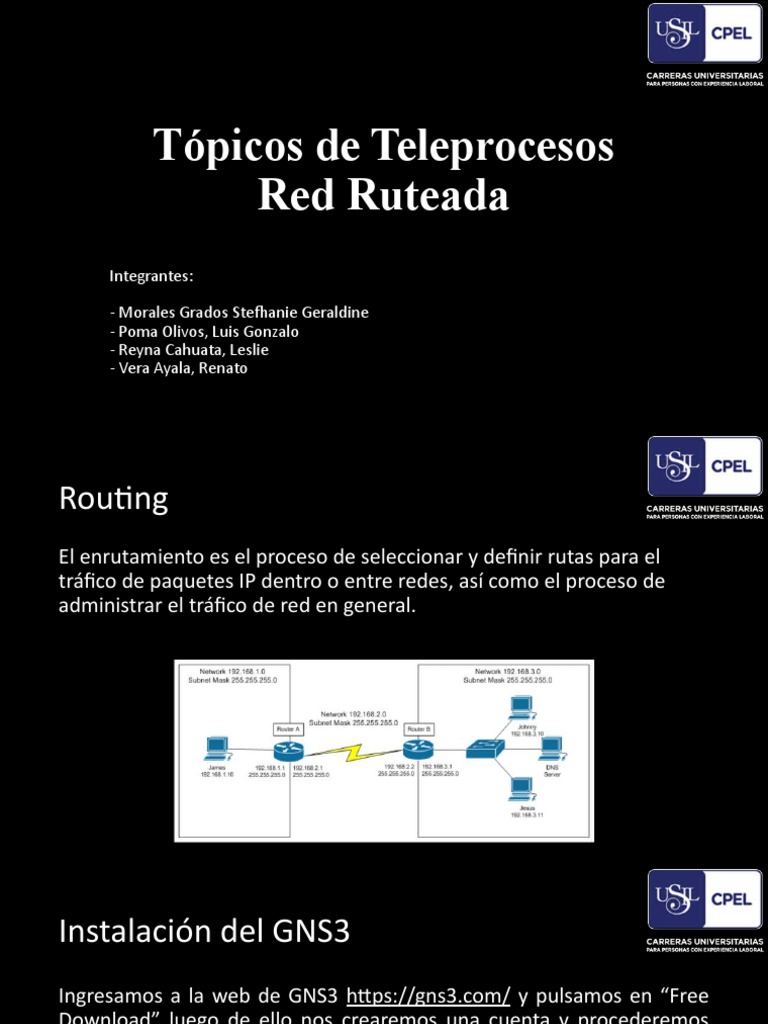 Configuración de Ruteo en GNS3 | PDF | Enrutador (Computación) | Protocolos de internet