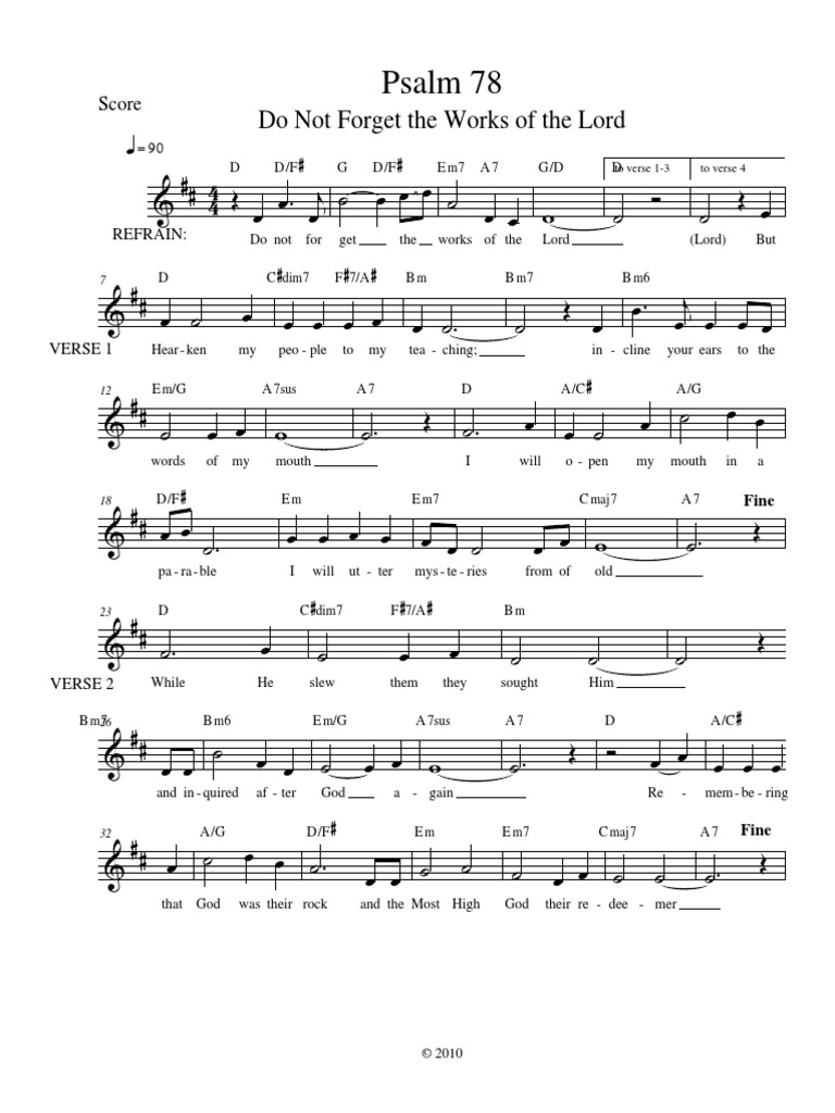 Psalm 78 Do Not Forget The Works of The Lord | PDF
