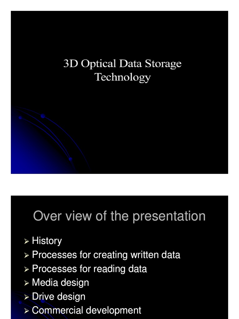 3D Optical Data Storage Technology | PDF | Optics | Electromagnetic Radiation