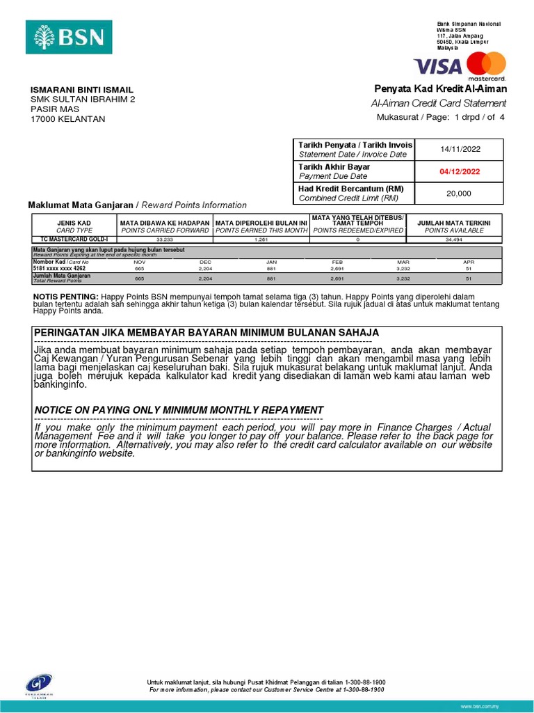 Xxxxxxxxxxxx4262 Mastercard I 20221114 | PDF