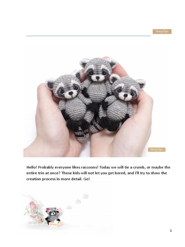 Mapache 1 | PDF | Yarn | Crochet