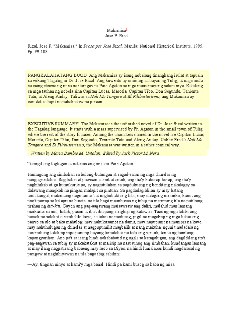 Makamisa Ni Dr. Jose Rizal | PDF