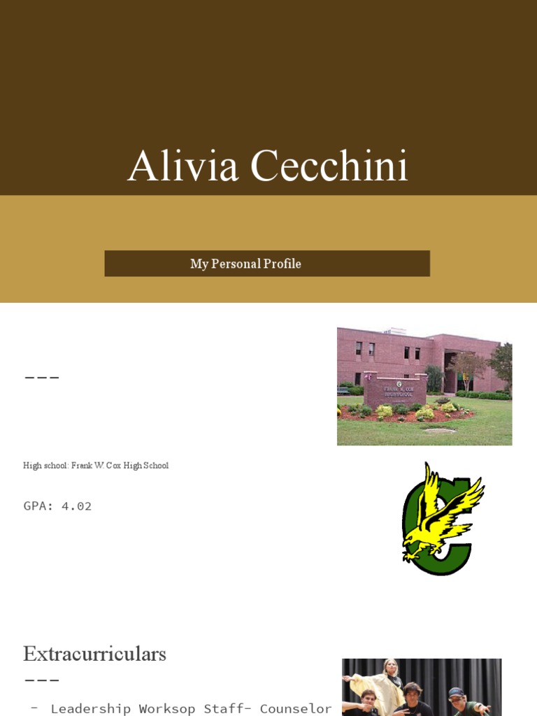 Alivia Cecchini's Profile at Cox High School | PDF