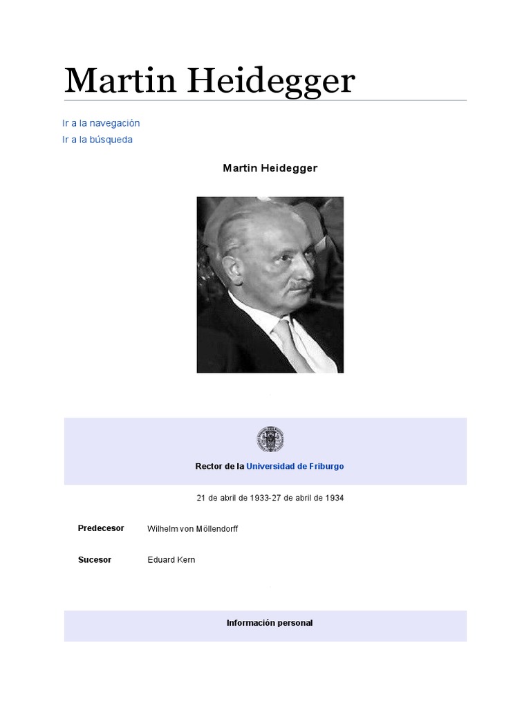 Martin Heidegger: Filosofía y Controversias | PDF | Martin Heidegger ...