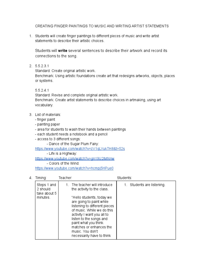 Visual Literacy Lesson Plan 2 1 | PDF | Literacy | Paintings