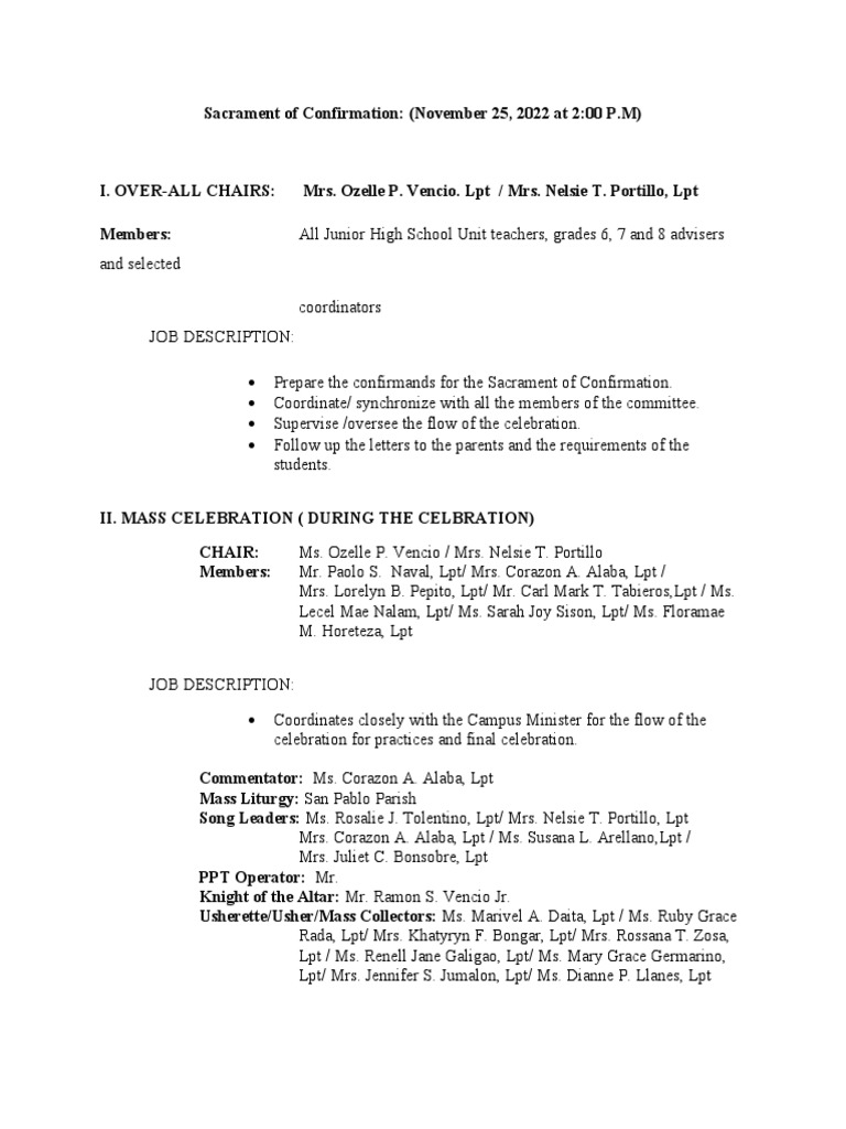 Sacrament of Confirmation Rite | PDF | Confirmation | Anointing