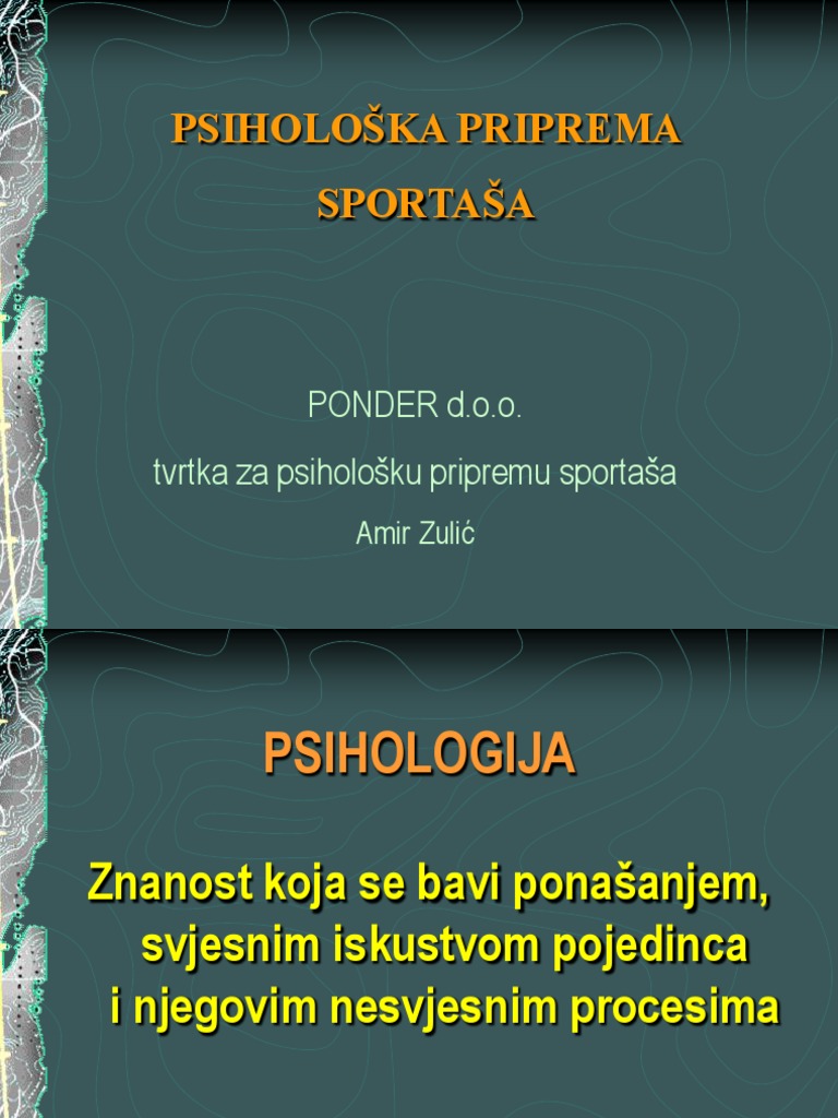Psihološka Priprema - Općenito | PDF