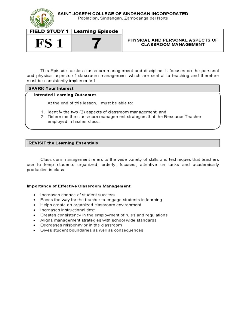 Episode 7 | PDF | Classroom Management | Teachers