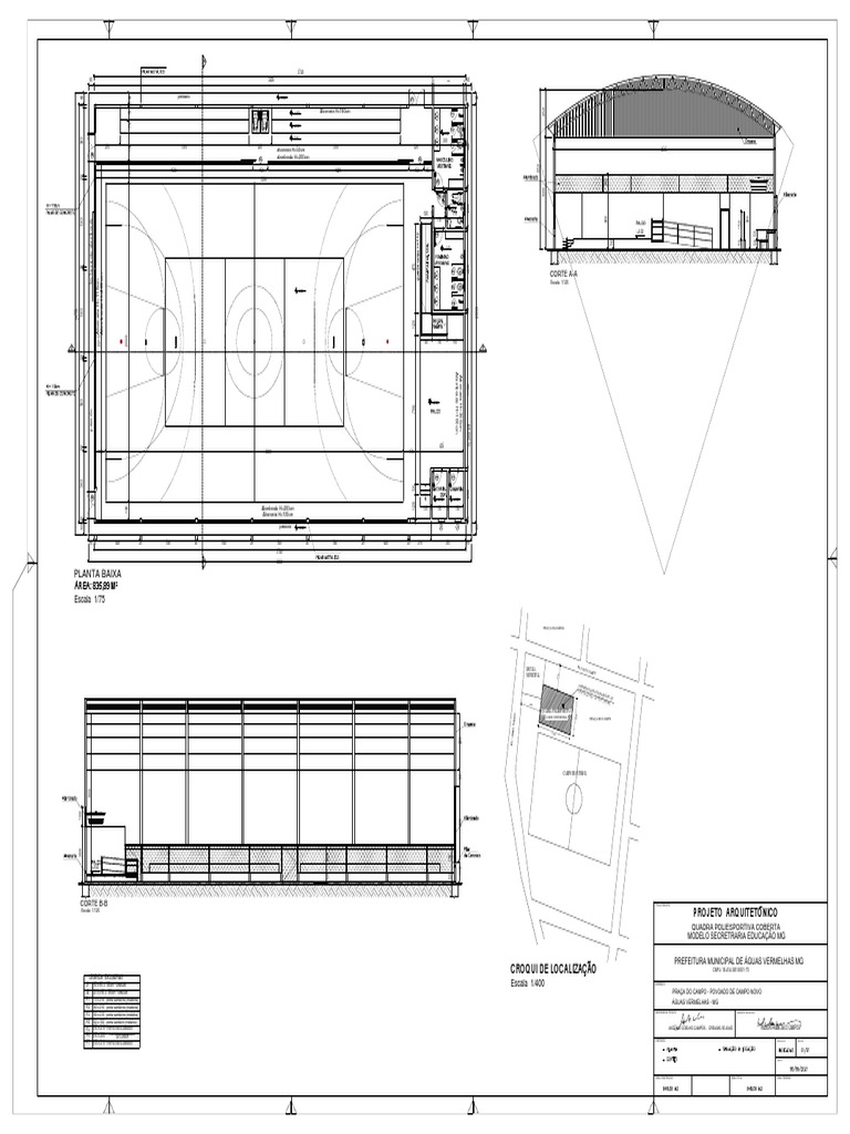 Projeto Quadra Poliesportiva Campo Novo | PDF
